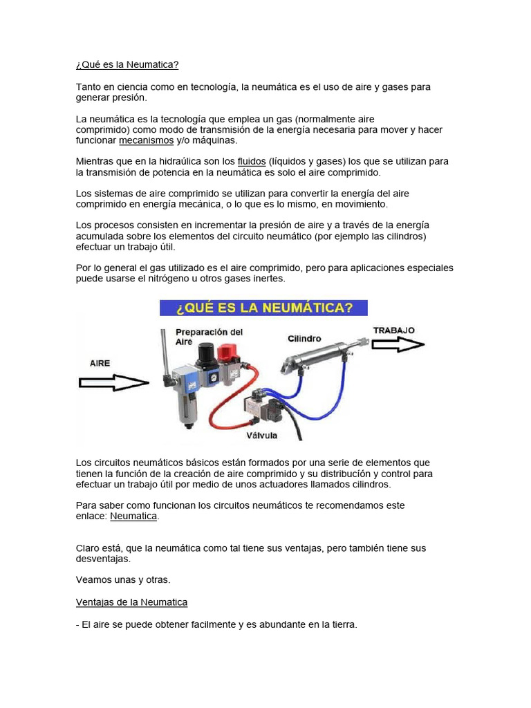 01 Qué Es La Neumatica | PDF | Neumática | Gases
