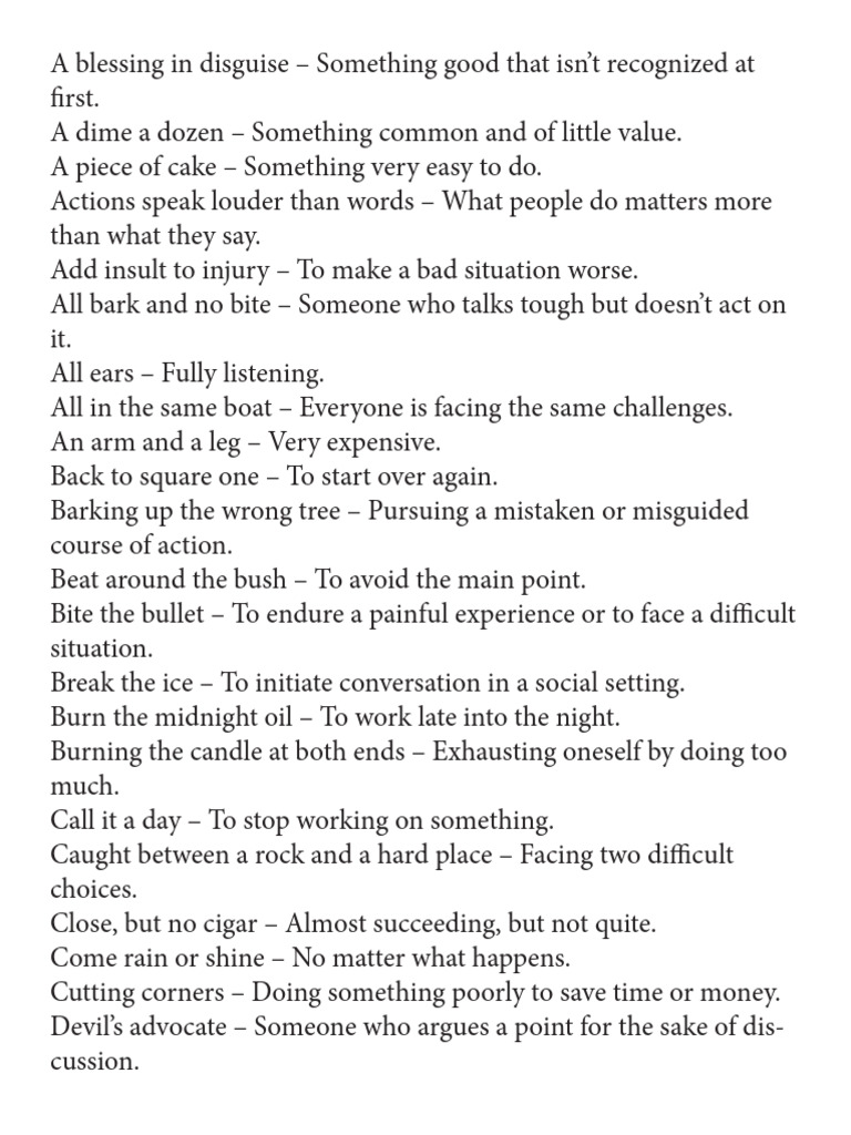 American Idioms Explained | PDF