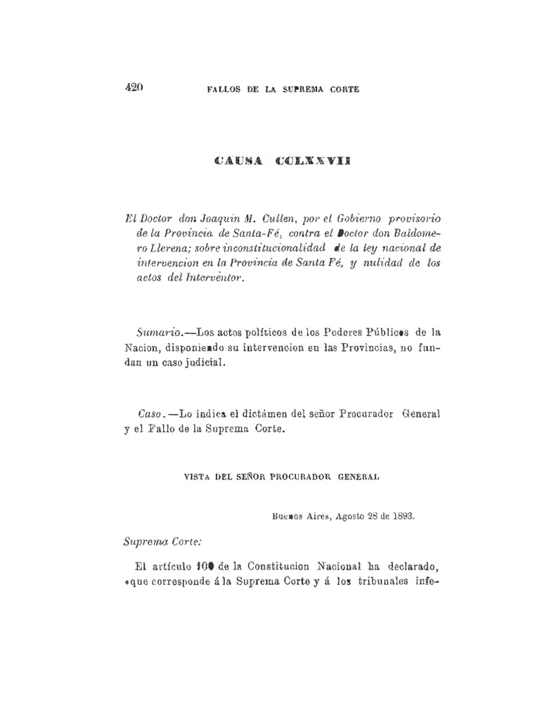 CSJN - Cullen C. Llerena | PDF | Procedimiento legal | Esfera pública