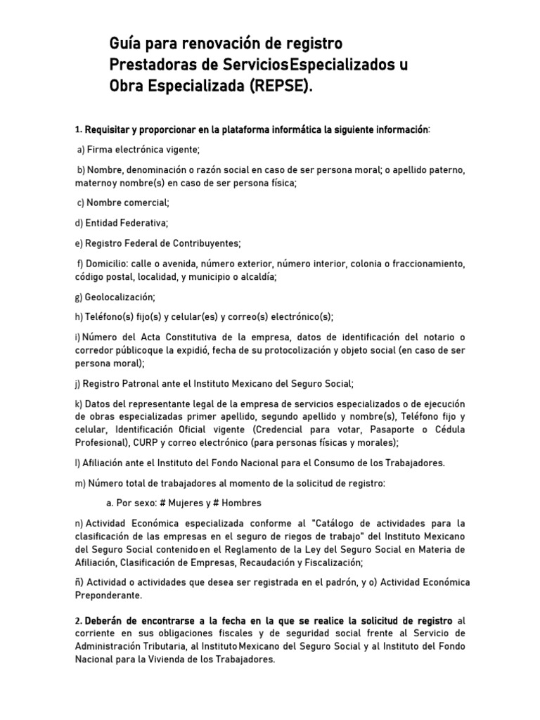 Inscripcion Repse | PDF | México