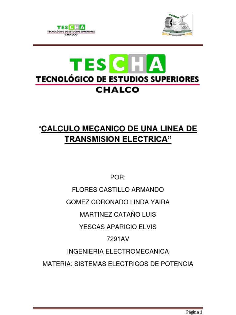 Calculo Mecanico de Una Linea de Transmision Electrica | PDF | Aluminio | Rieles