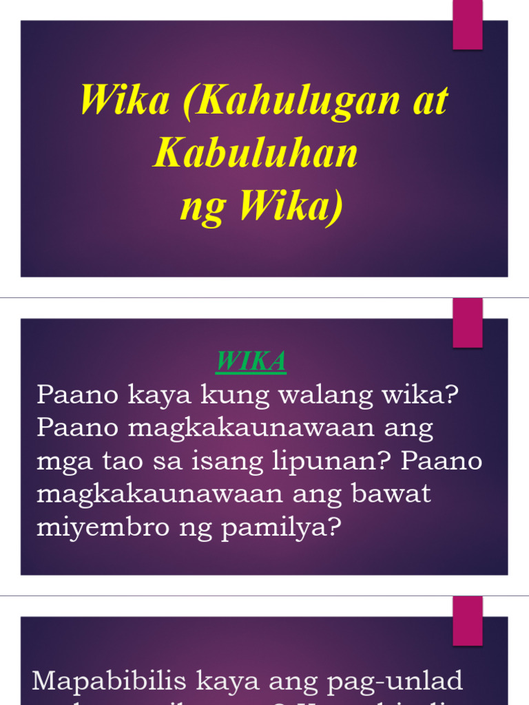 MODULE 1 Wika Kahulugan at Kabuluhan NG Wika | PDF