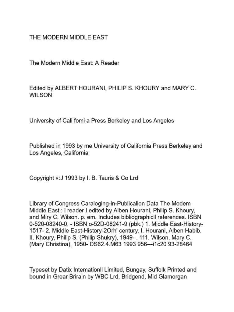 The Modern Middle East - Albert Hourani | PDF | Asia | Middle East