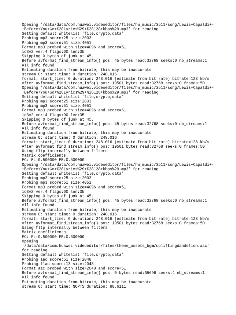 Av Log | PDF | Bit Rate | Computer Data