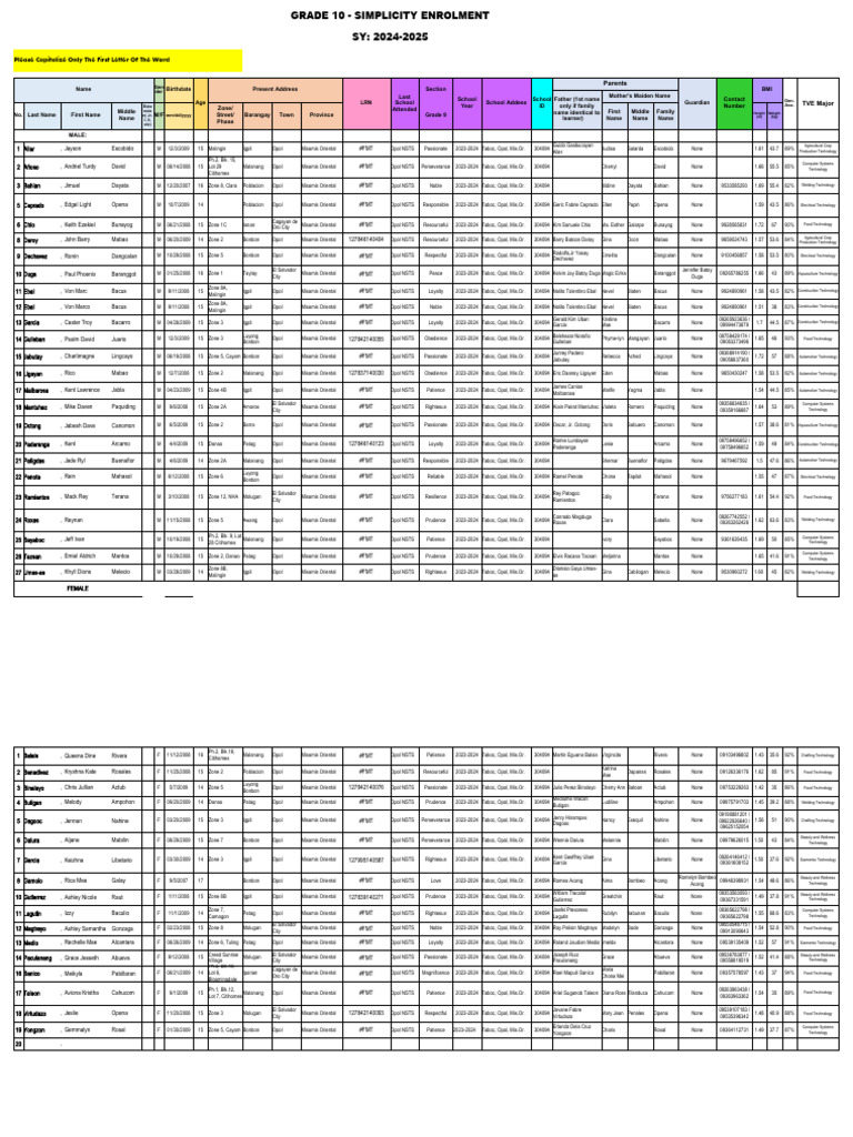 Simplicity - 2024 2025 Enrollment Template | PDF