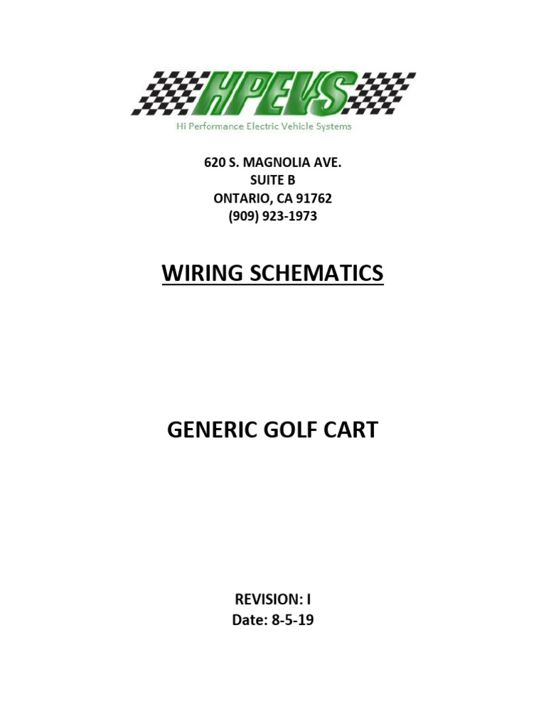 1010 Generic Golf Cart Rev I Dist 8 5 19 | PDF | Switch | Electrical ...