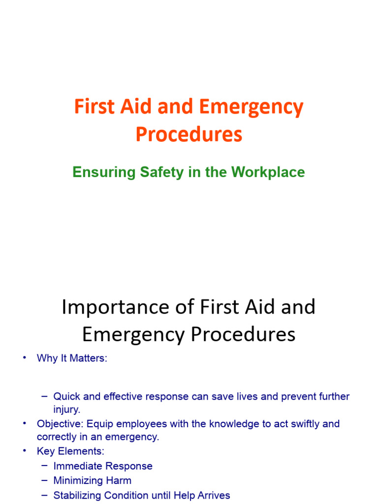 Enhanced First Aid and Emergency Procedures Presentation | PDF