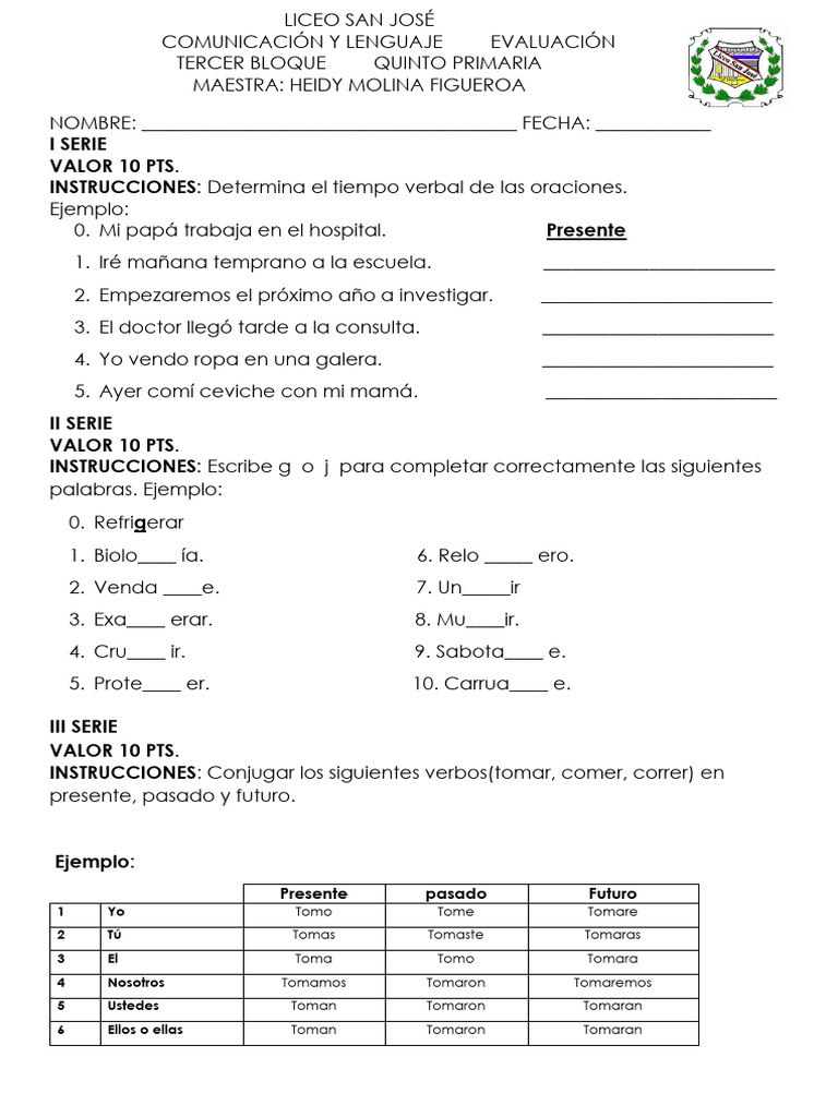 Examenes 3 Bloque 5 Grado | PDF | Reciclaje | Melodía