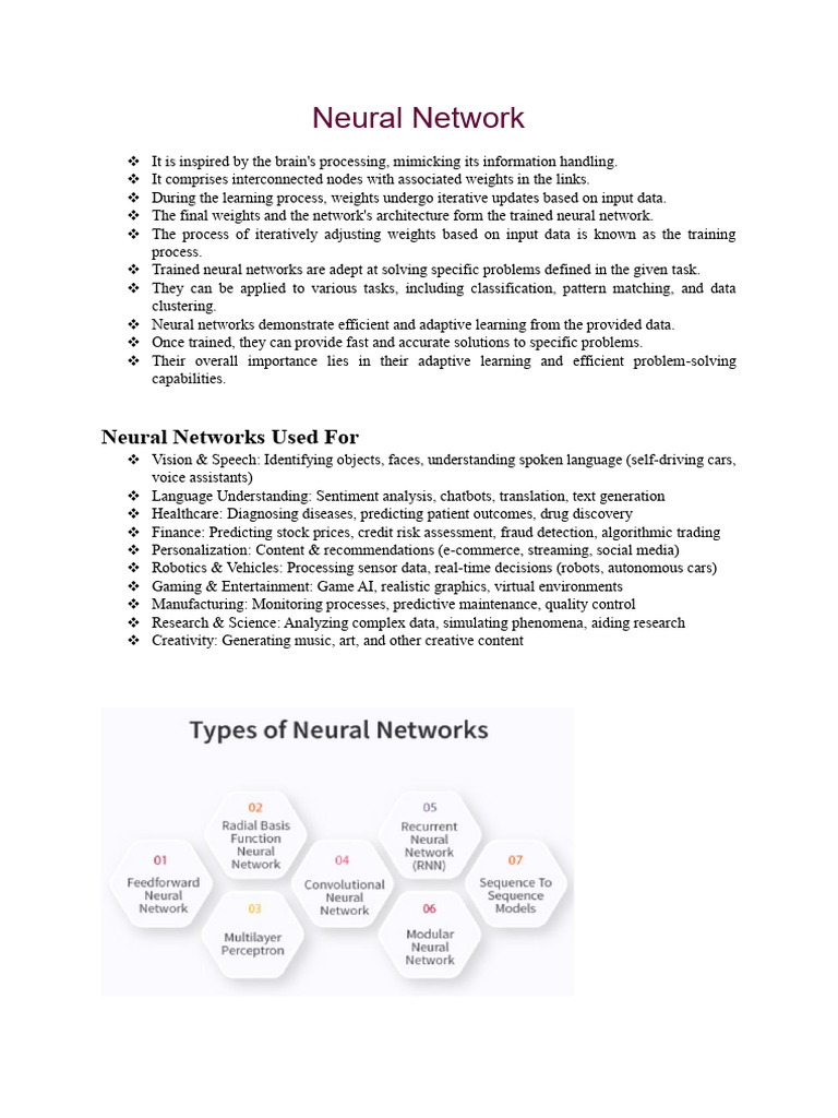 Neural Network: Neural Networks Used For | PDF | Artificial Neural Network | Computer Science