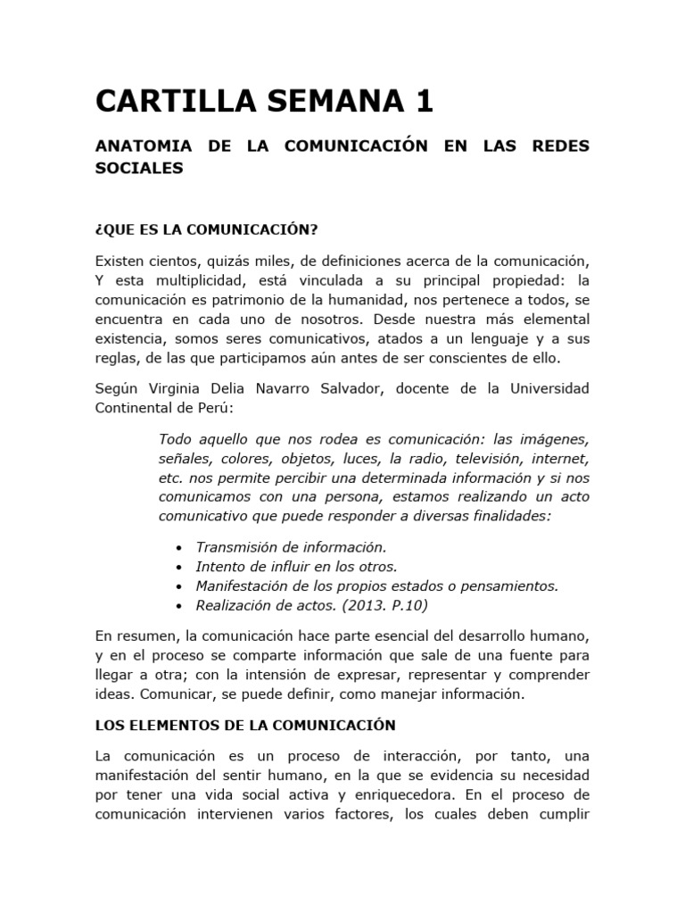 CARTILLA SEMANA 1 COMMUNITY MANAGER | PDF | Comunicación | Comunicación ... CARTILLA SEMANA 1 COMMUNITY MANAGER | PDF | Comunicación | Comunicación ...