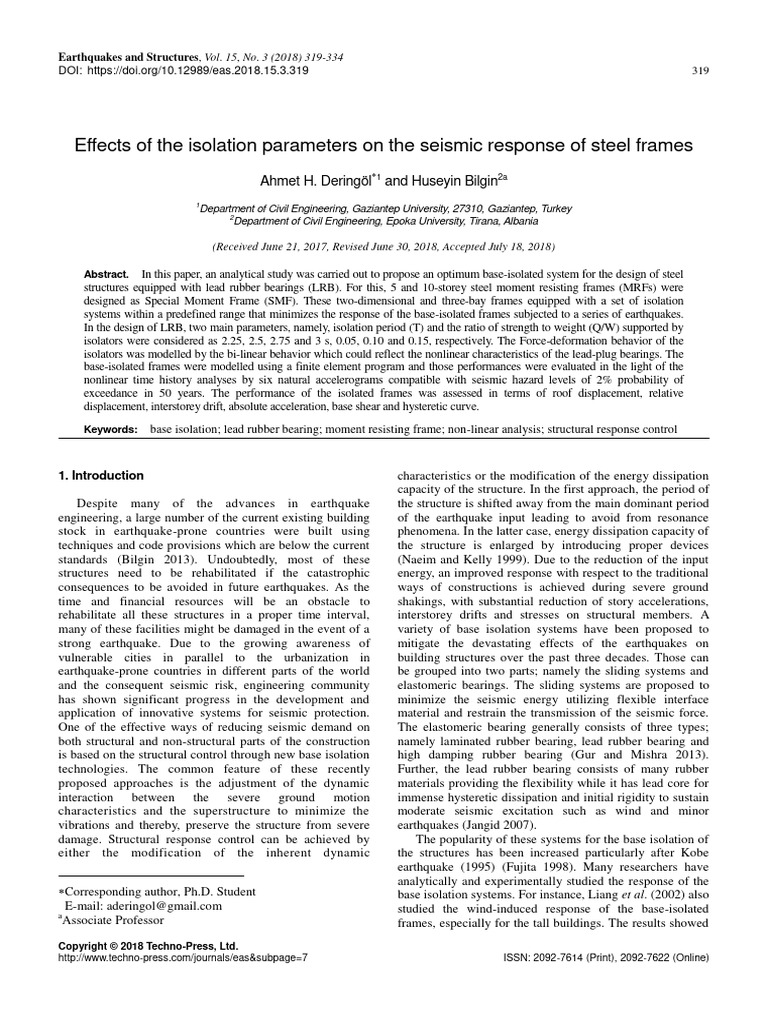 1 Effects of The Isolation Parameters On T | PDF | Earthquake ...