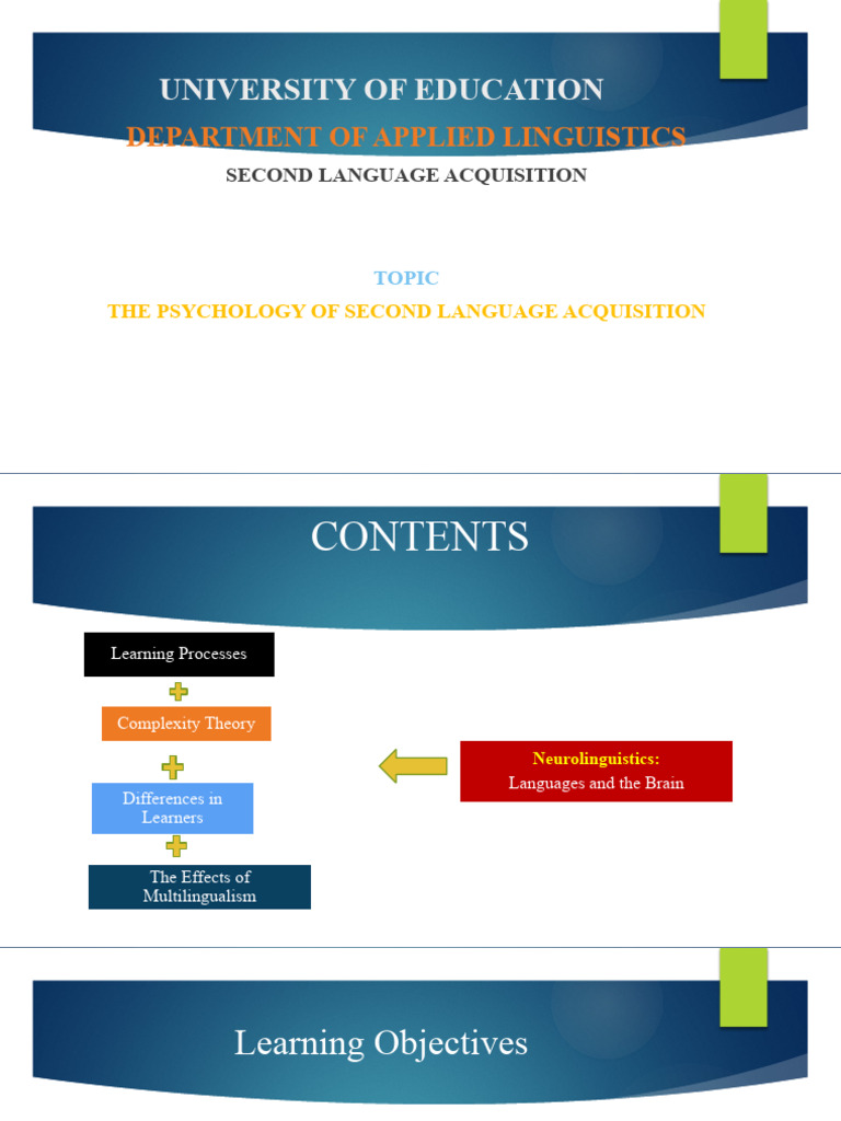 Psychology of Second Language Acquisition | PDF | Second Language ...