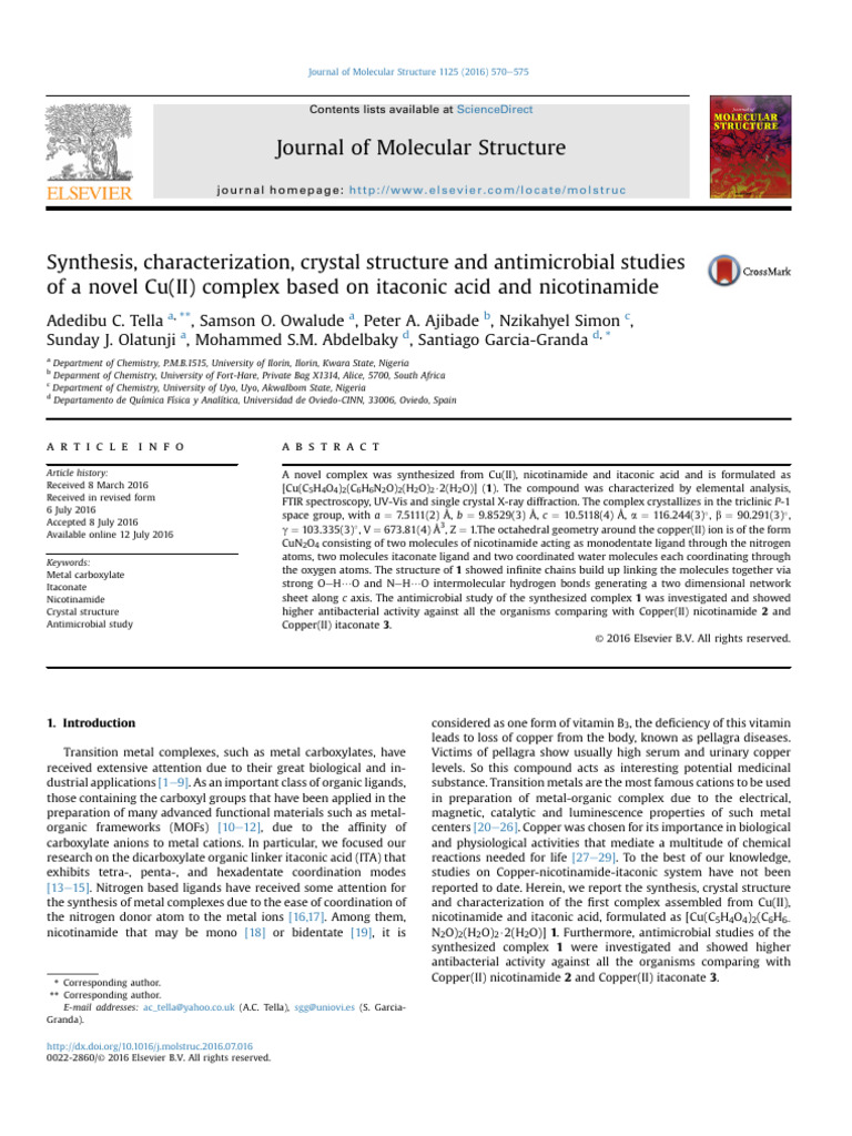 Cu(II) Complex: Synthesis & Study | PDF | Coordination Complex | Ligand
