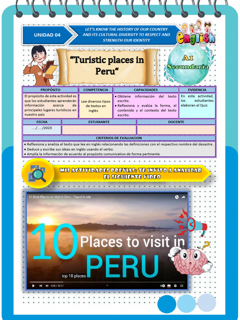 3°4°ACT 04-INGLES-U4 | PDF | Cognición