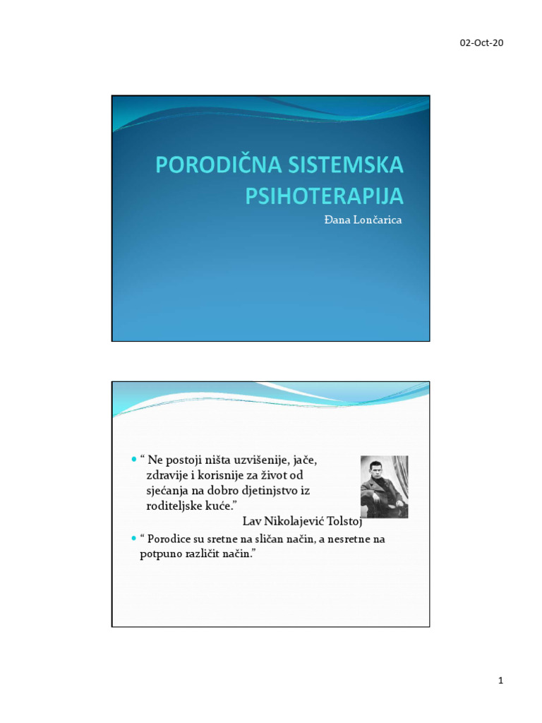 Porodicna Sistemska Psihoterapija | PDF