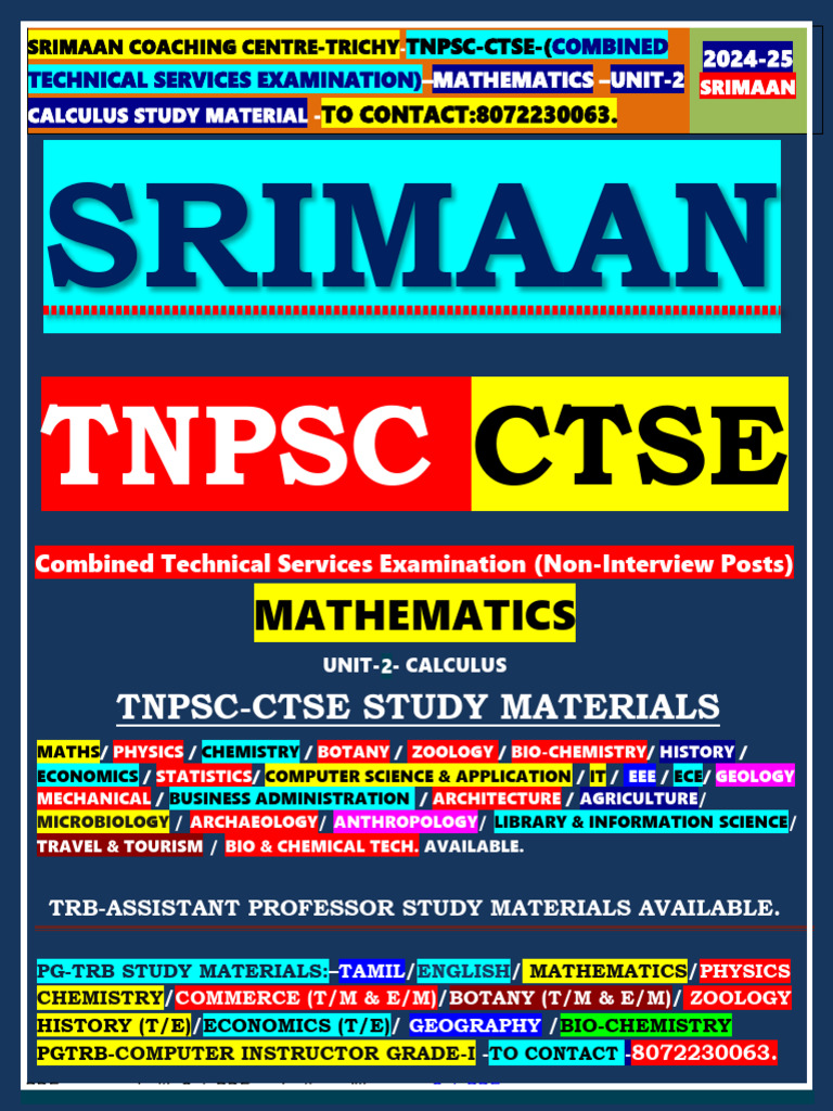 TNPSC CTSE Mathematics Study Material | PDF | Curvature | Angle