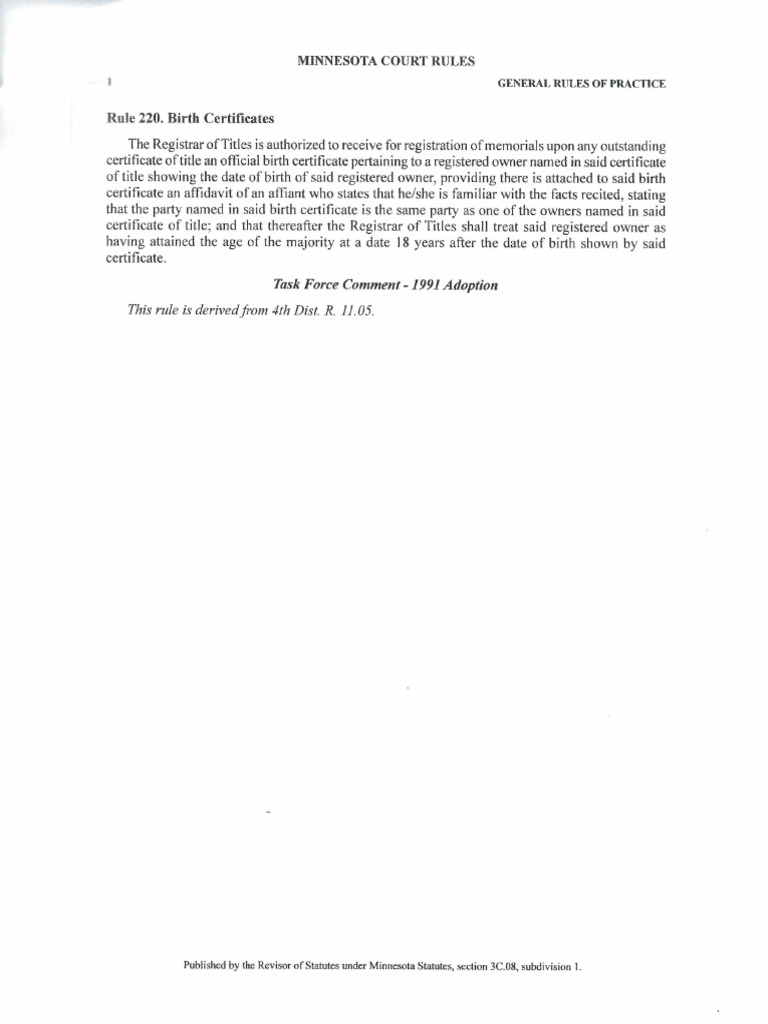 Minnesota Rule 220 - Minnesota Court Rules | PDF