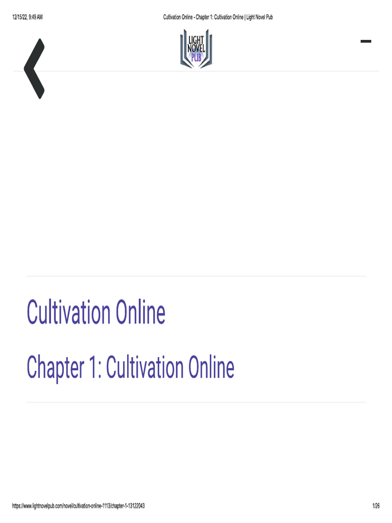 Cultivation Online Chapter Overview | PDF
