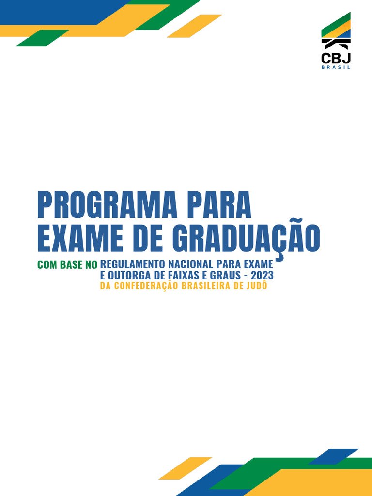 Programa para Exame de Graduação (CBJ) | PDF | Judô | Artes marciais do ...