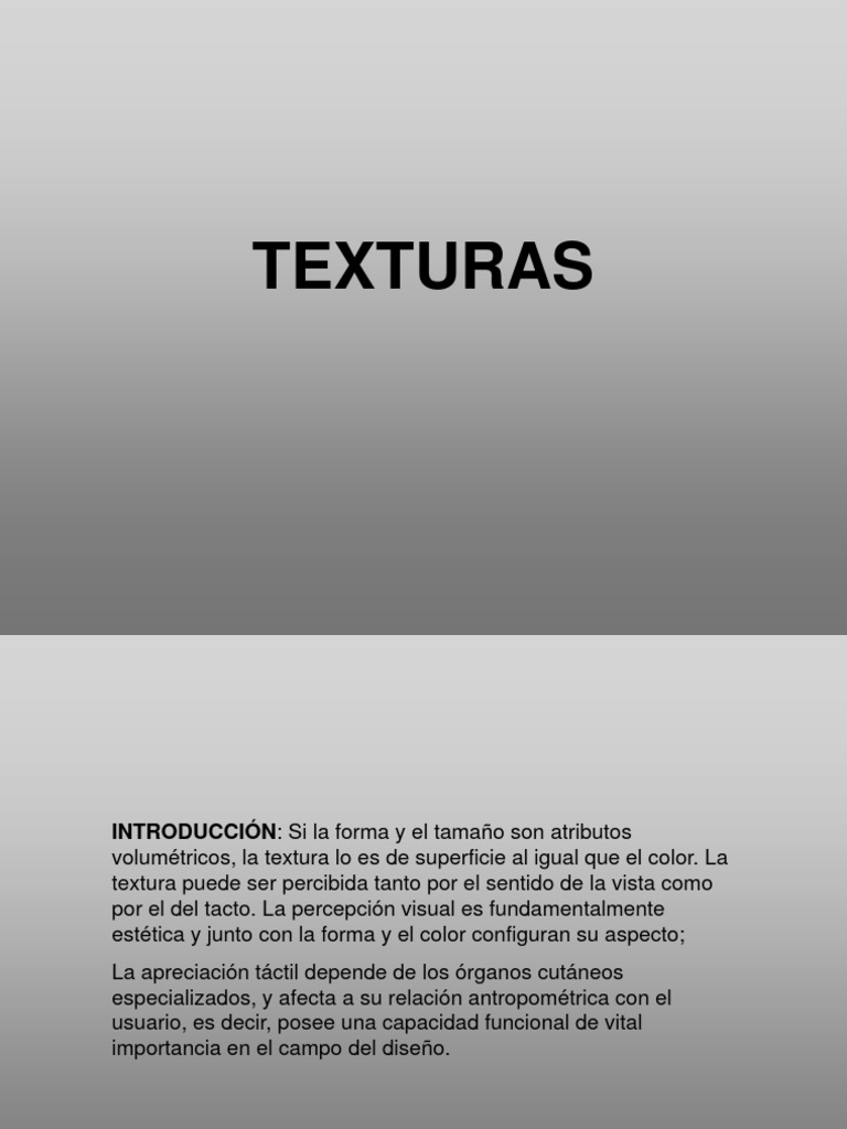 Texturas | PDF | Percepción visual | Percepción