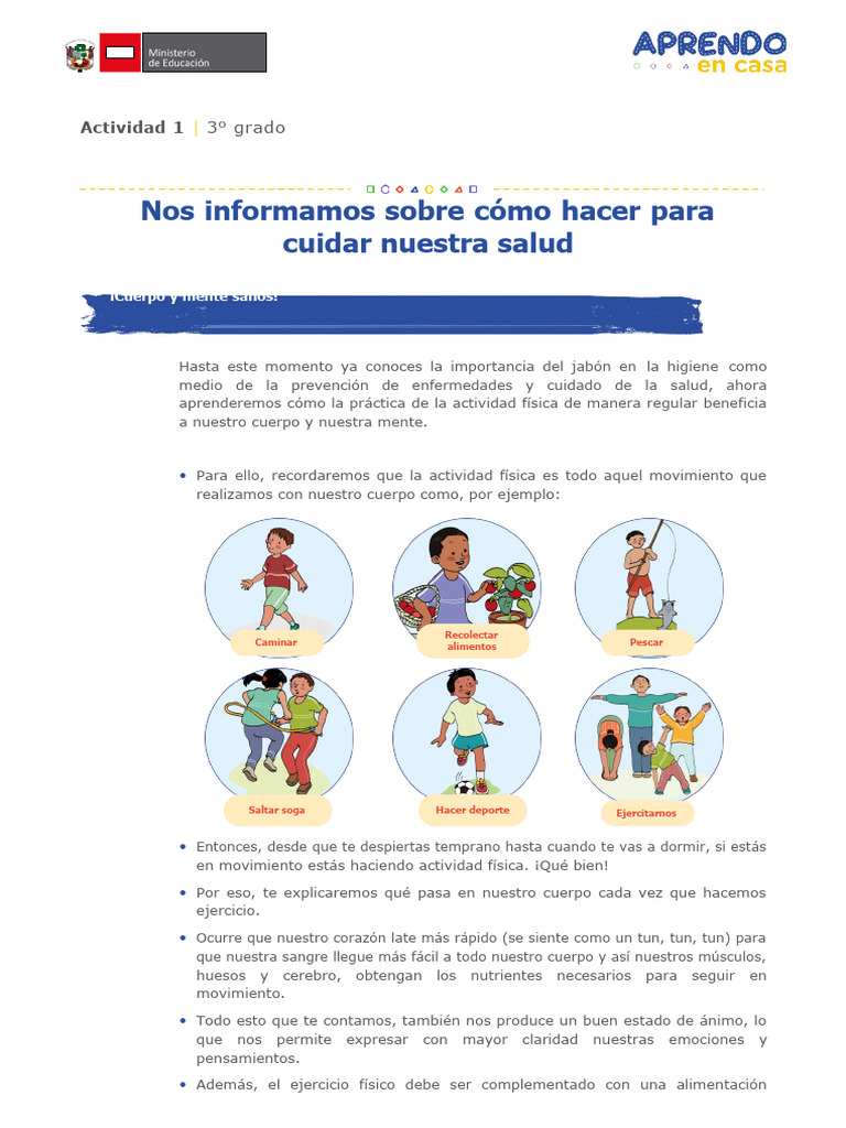 Exp3 Primaria 3 Exploramos Actividad 1 | PDF | Mente