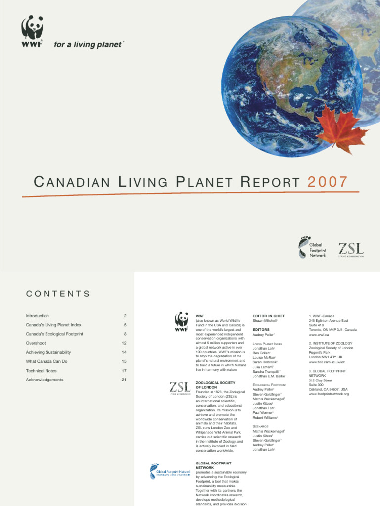 2007 Canadian Living Planet Report | PDF | Sustainability | Ecology
