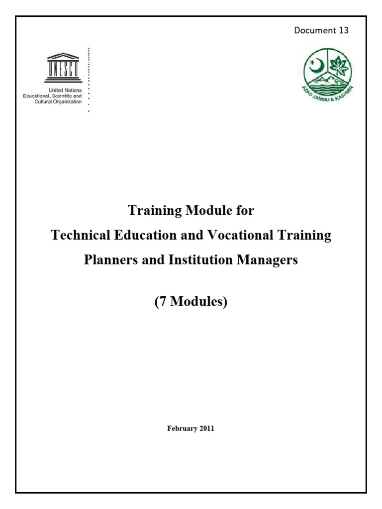 Training - Training Module For TVET Planners and Institution Managers ...