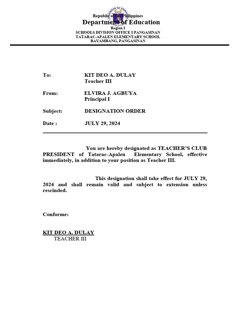 Designation Order | PDF | Government Related Organizations | Public ...