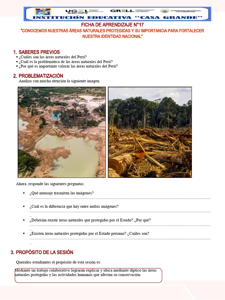 Ficha de Aprendizaje N - 17-CCSS - 1er. Grado | PDF | Biodiversidad | Perú