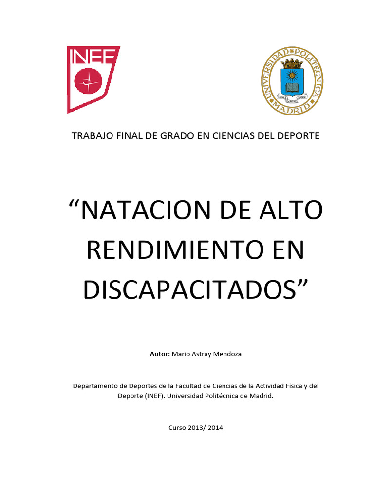 TFG Mario Astray Mendoza | PDF | juegos Paraolímpicos | Codo