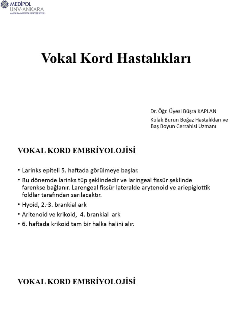 Vokal Kord Hastalıkları | PDF