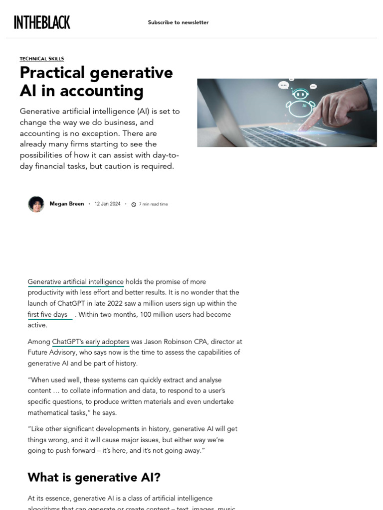 Generative AI in Accounting | PDF | Artificial Intelligence ...