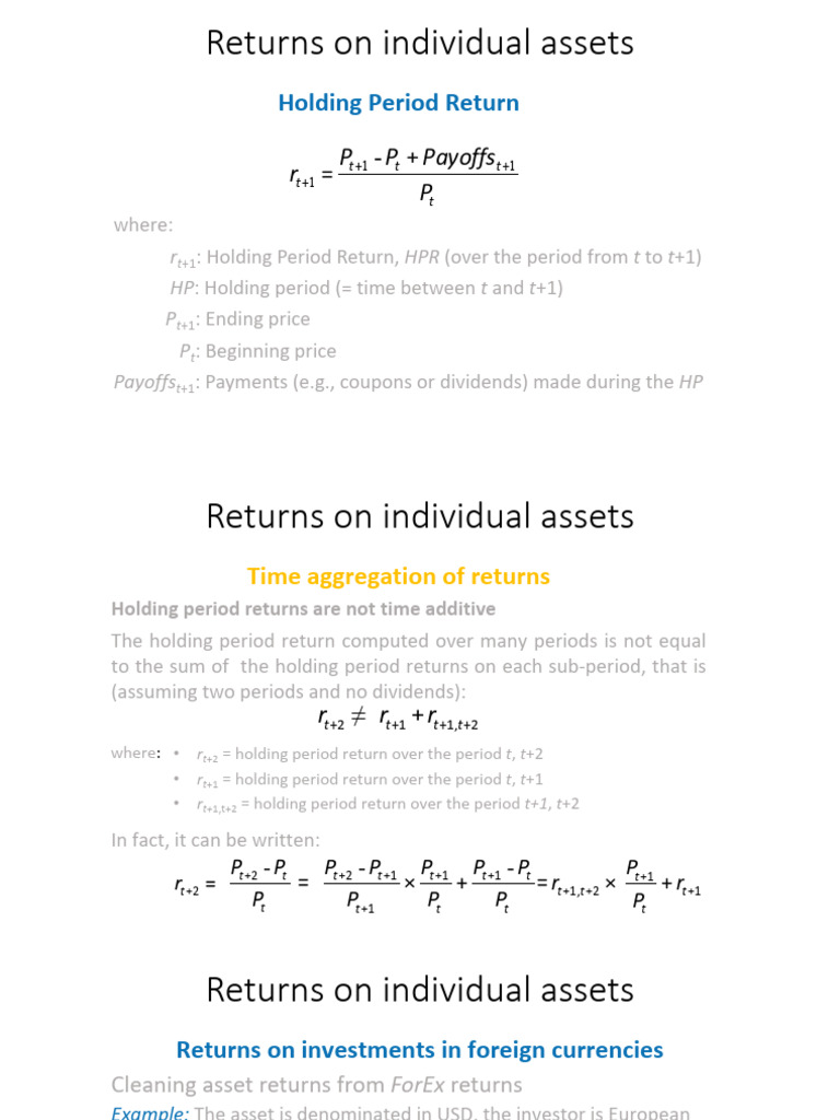 01 MPT - Return | PDF | Stock Market Index | Index (Economics)