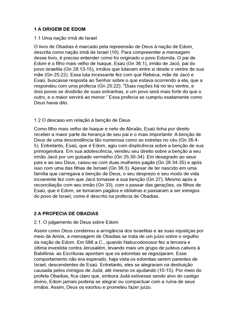 EBD Obadias | PDF | Jacó | Isaac