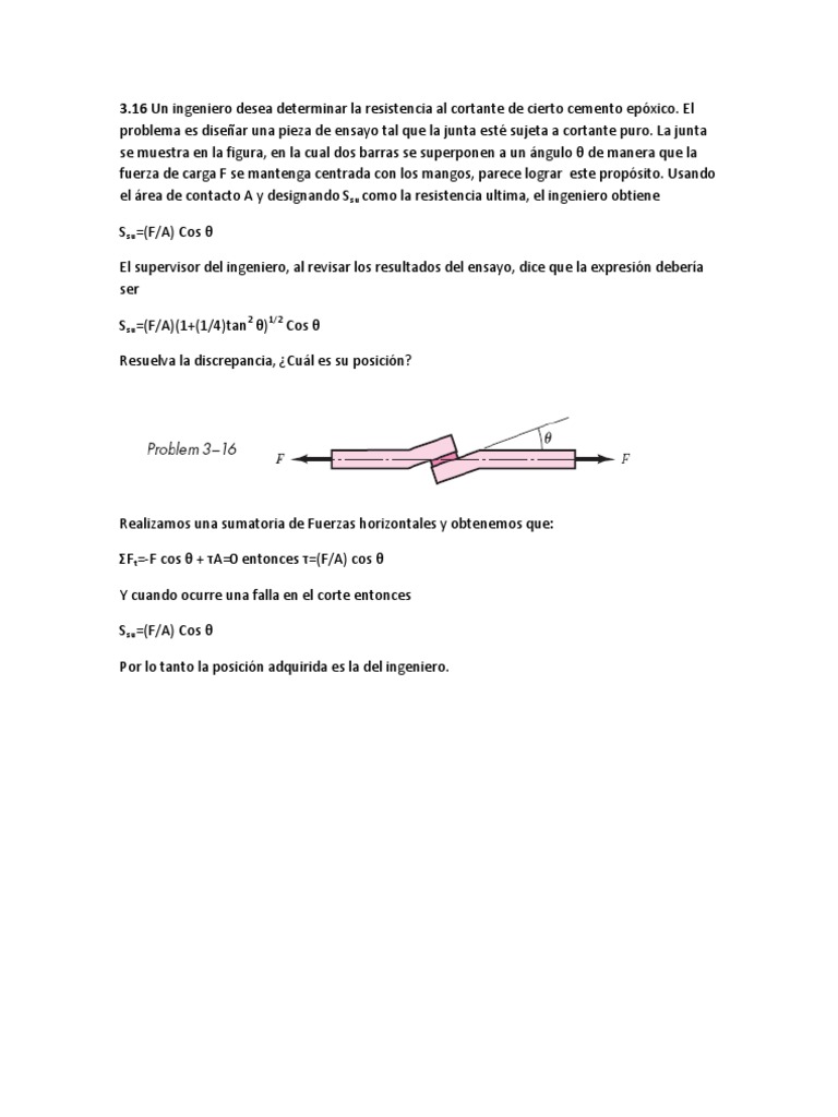 Ejercicios Cap3 | PDF | Esfuerzo de torsión | Doblar