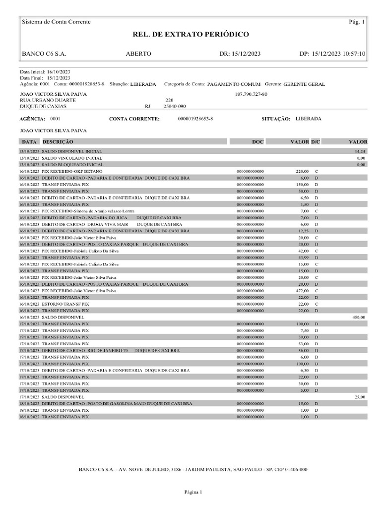 Extrato | PDF