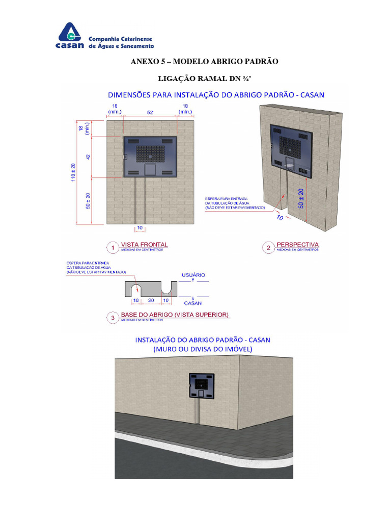 Anexo 5 - Modelo Abrigo Padrão de Hidrometro | PDF