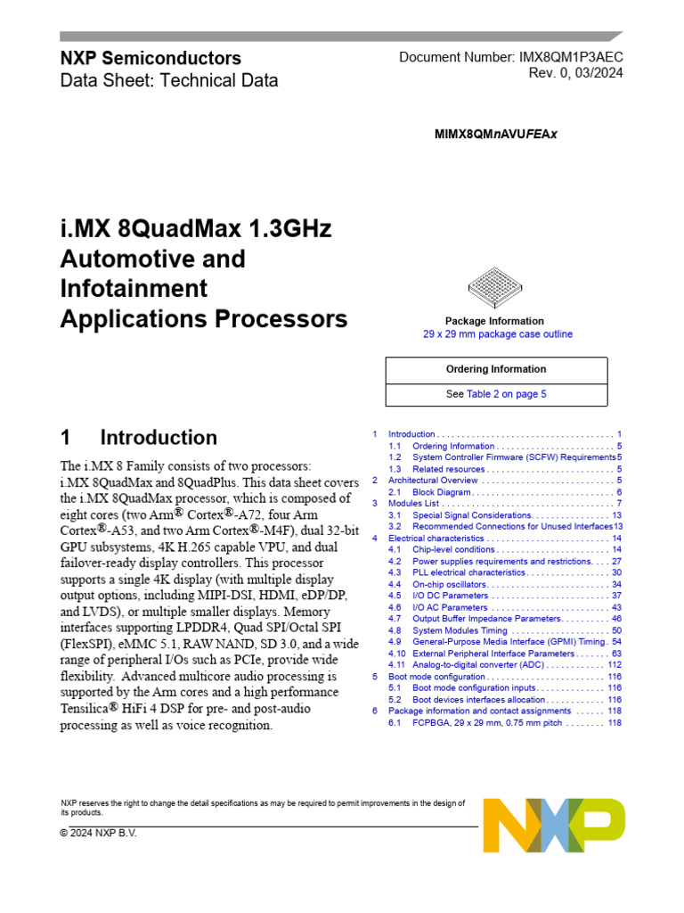 IMX8QM1P3AEC | PDF | Graphics Processing Unit | Central Processing Unit