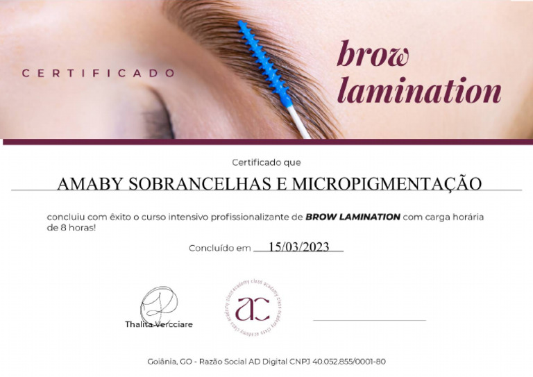 Certificado Brow Lamination | PDF