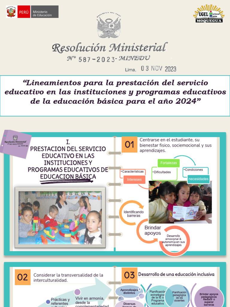 At - RM 587-2023-Lineamientos Año Escolar | PDF | Evaluación | Maestros