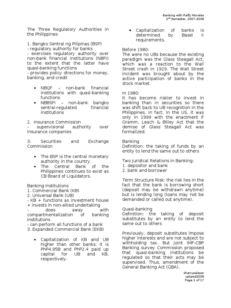 Banking Notes | Loans | Banks