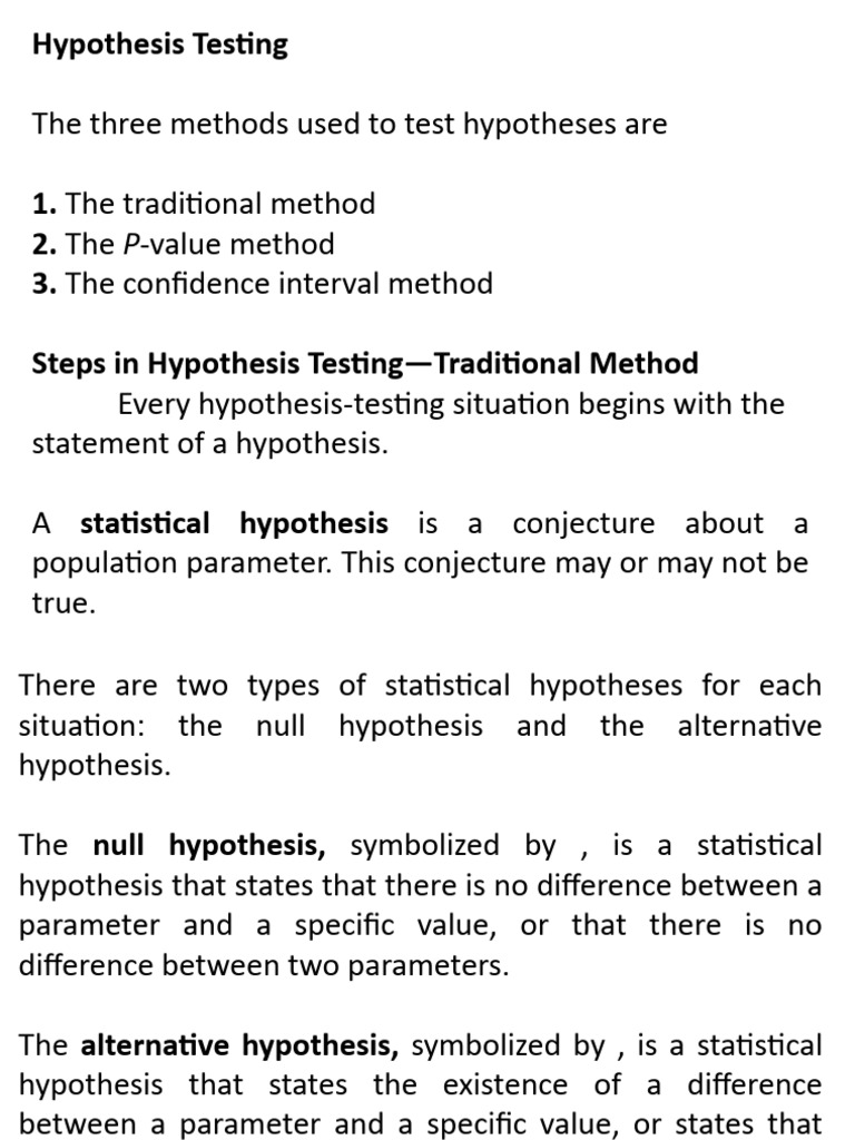 Understanding Hypothesis Testing Methods | PDF | Type I And Type Ii ...