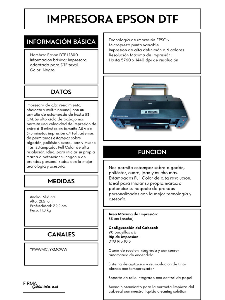 Ficha Tecnica DTF | PDF
