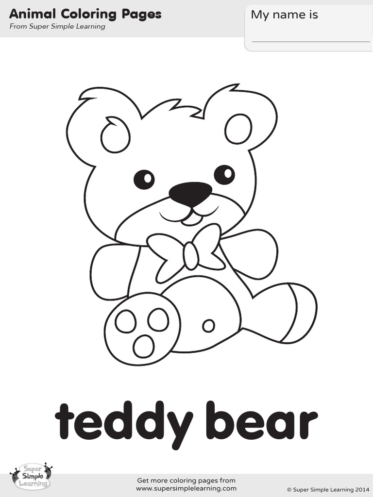 Teddy Bear Coloring Pages for Kids | PDF