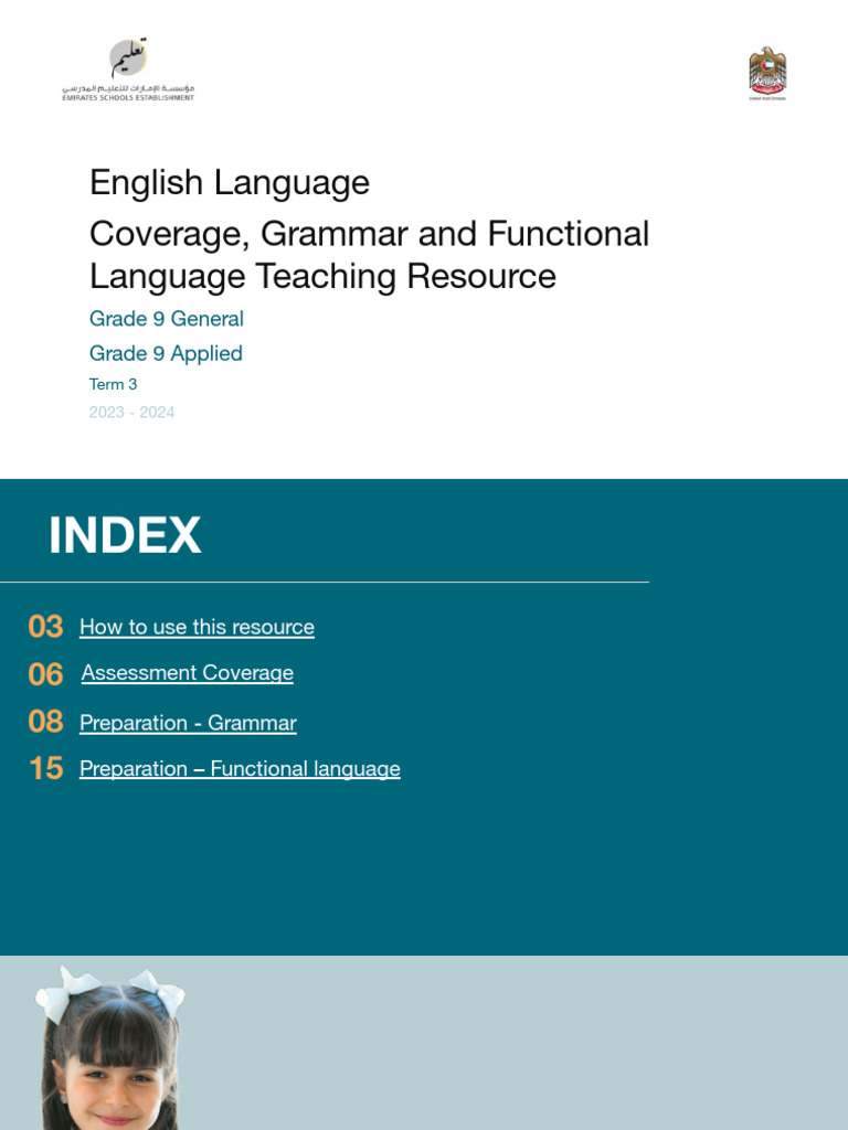 Grade 9 General and Applied Assessment Coverage Grammar and FL Teaching | PDF | Verb | Perfect ...