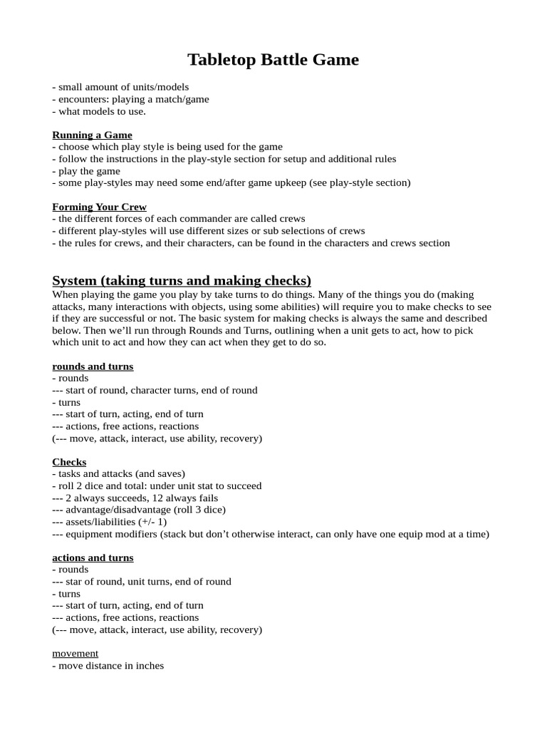 Tabletop Battle Game - New (2022) | PDF | Military | Tabletop Role ...