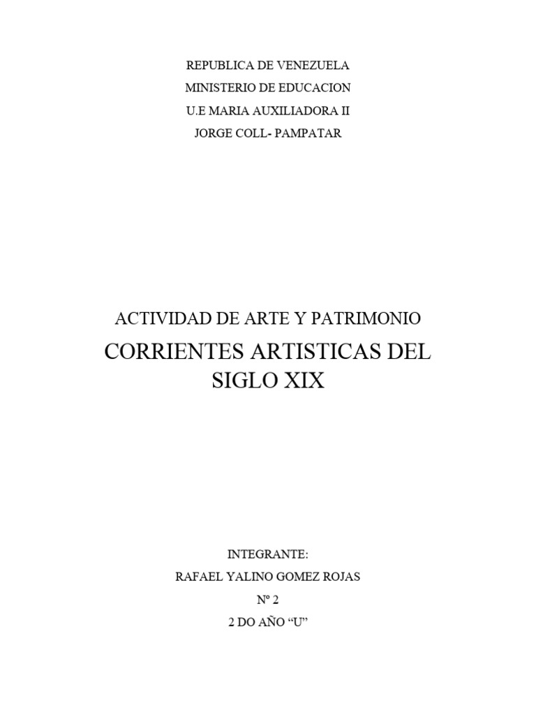 Tercer Lapso Arte y Patrimonio | PDF | Realismo literario | Pinturas