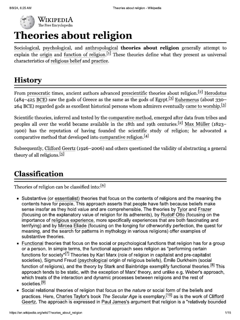 Wikipedia-Theories of Religion | PDF