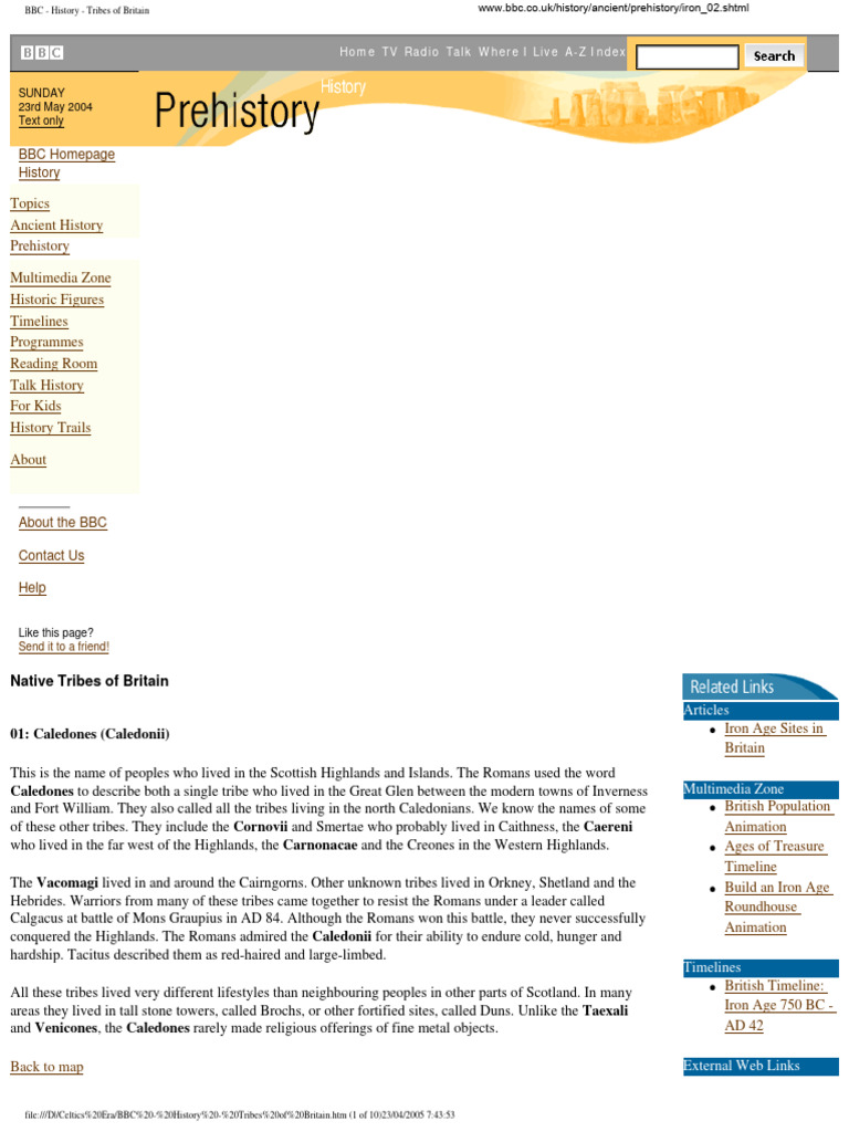 BBC - History - Tribes of Britain | PDF | Ancient Europe | Celtic Britons