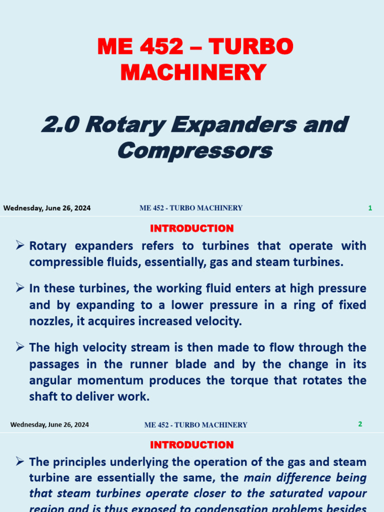 Rotary Expanders and Compressors Overview | PDF | Turbomachinery | Turbine